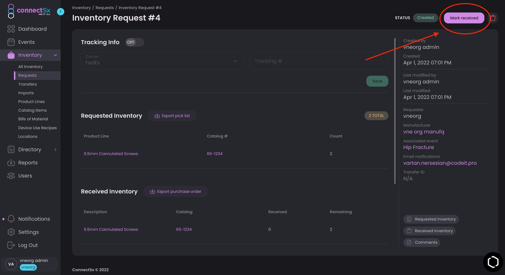 How can I create an external inventory request or supplier order in ...